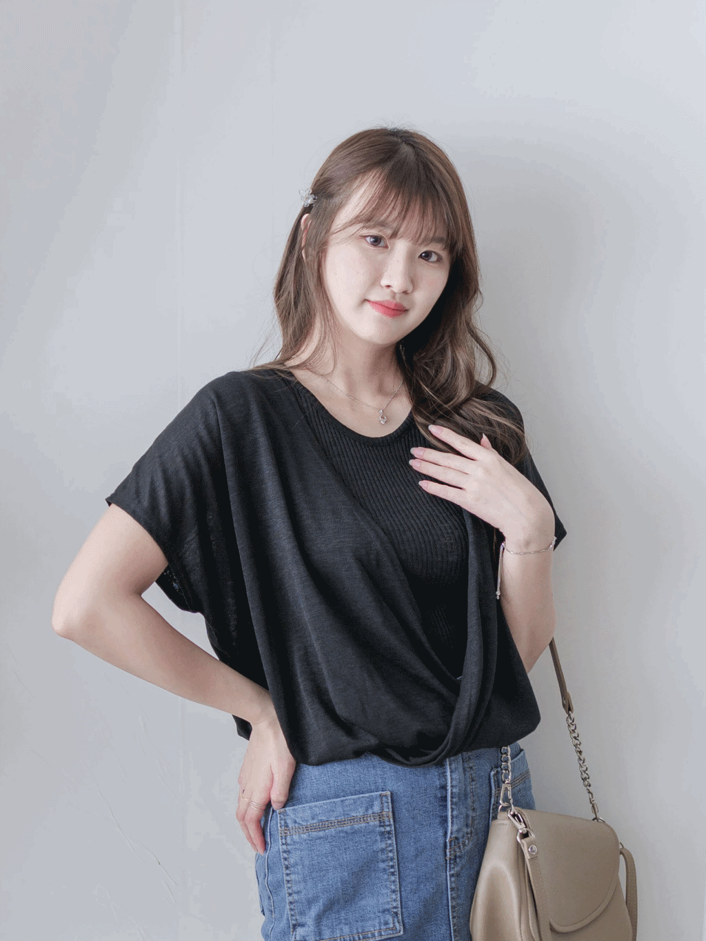 Black Wrap Top Set 黑色兩穿質感疊穿上衣/ TP9178 – INTENT style collection